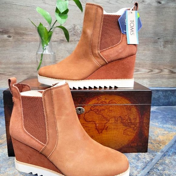 Toms | Shoes | Toms Maddie Nubuck Wedge Boot | Poshmark